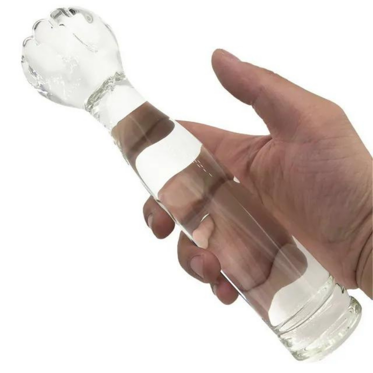 Elegant Solid Glass Fist Decorative Secret Sculpture and Temperature P ...